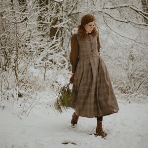 Check Wool Dress Wool Winter Dress Vintage Plaid Dress - Etsy