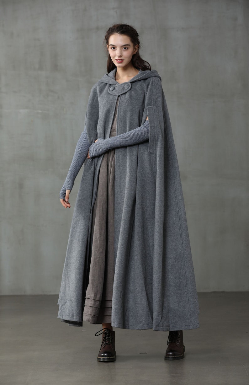 Linennaive Cloak Maxi Hooded Wool Coat Cloak Maxi Hooded - Etsy Canada