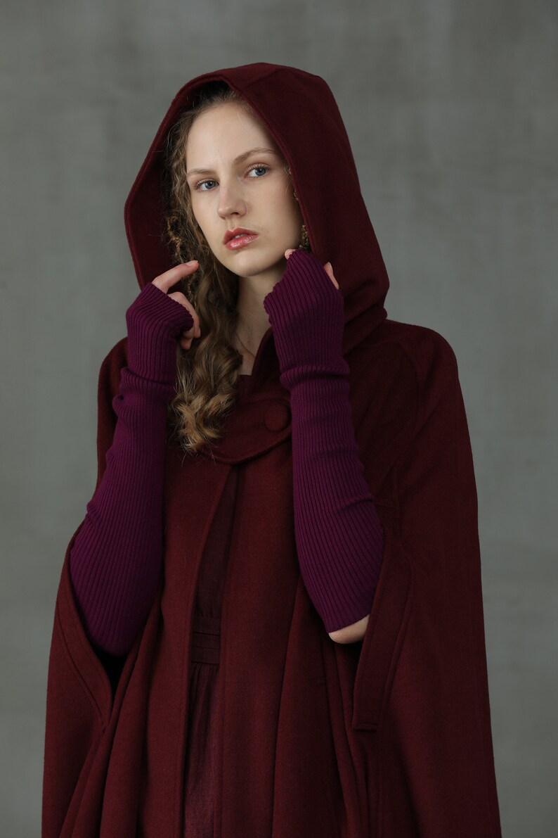 Maxi Hooded Wool Coat Cloak Maxi Wool Cape Hooded Cape Wool - Etsy