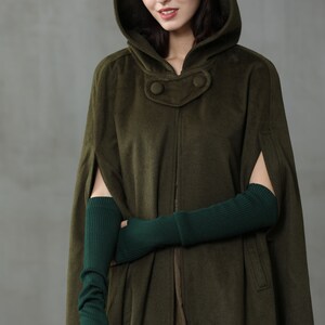 Wool Hooded Coat Cloak, Maxi Hooded Wool Coat Cloak, 100% Wool, Hooded ...