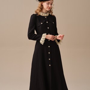 Elegant Wool Dress in Black, Maxi Wool Dress, Winter Dress, Evening ...