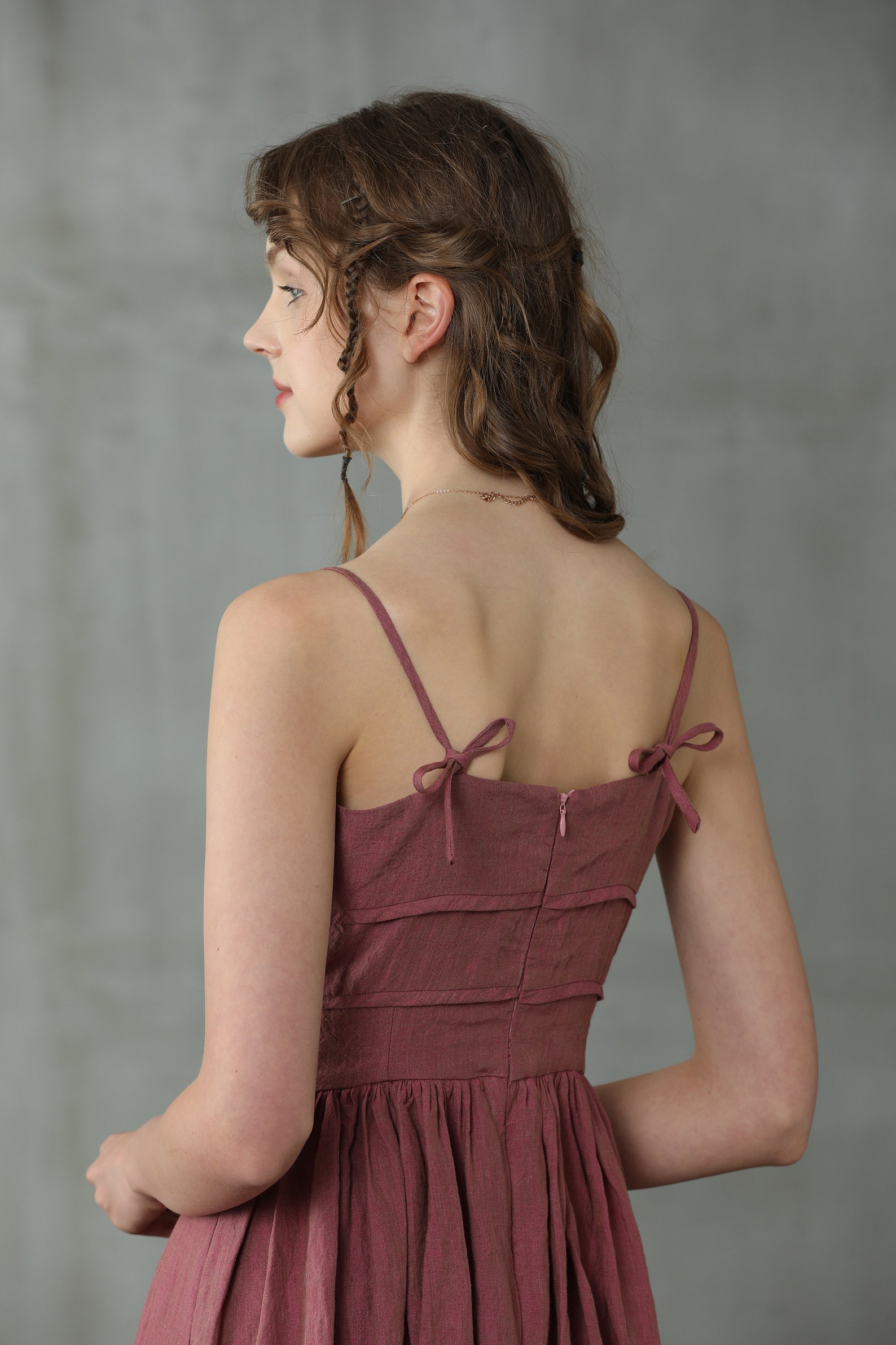 Linen Dress in Lilac Slip Linen Dress Party Dress Pleated - Etsy