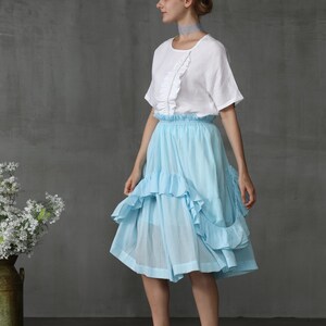 Skirt, Ruffle Skirt, Midi Skirt, Blue Skirt, Flared Skirt, Circle Skirt ...