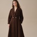 Maxi Wool Coat in Rust Brown, Women Coat, Double Breasted Coat, Winter ...