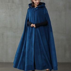 Maxi Hooded Wool Coat Cloak, 100% Wool Coat, Maxi Cape, Hooded Cape ...
