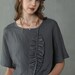 French Linen Top Blouse in Gray/white, Earth Day Top, Linen Shirt ...