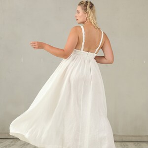 Plus Curve Linen Dress White Linen Dress Maxi Linen Dress - Etsy