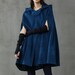 Blue Wool Cape, Oversized Hooded Cape, Hooded Wool Cape, Hooded Wool ...