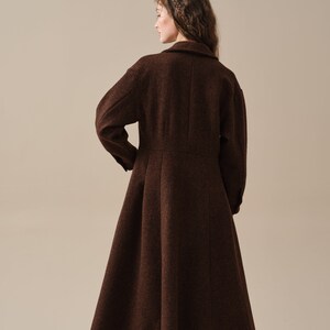Maxi Wool Coat in Rust Brown, Women Coat, Double Breasted Coat, Winter ...