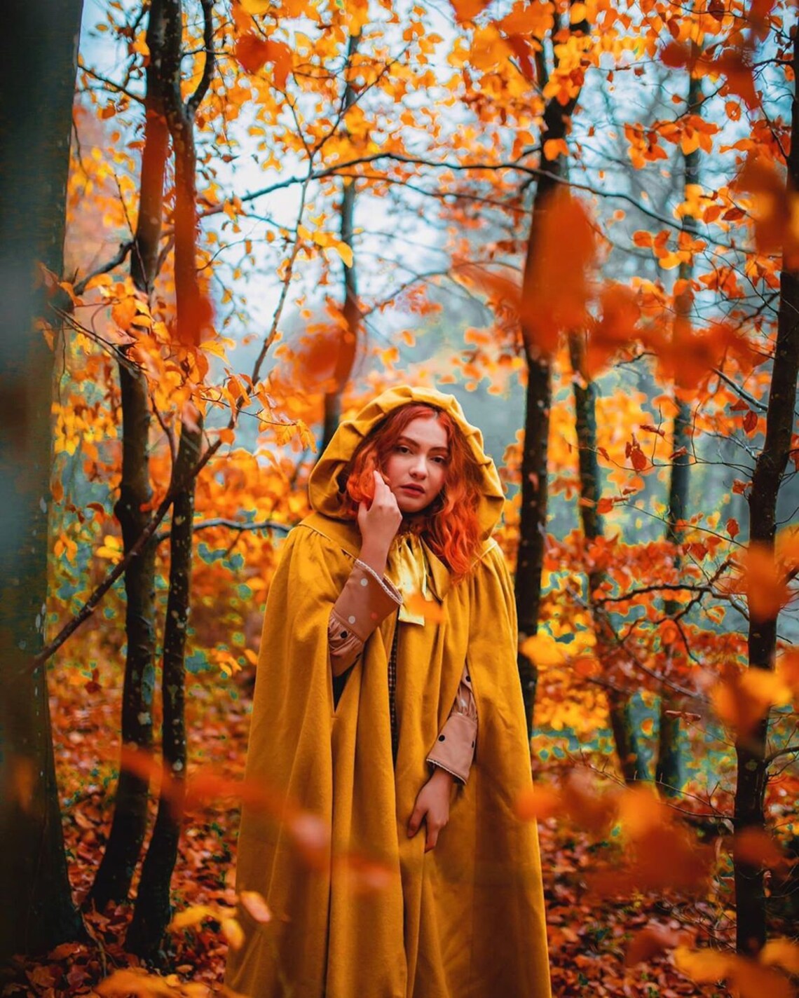 Hooded Cloak in Yellow Maxi Wool Cloak Cape Wool Cape - Etsy