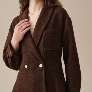 Maxi Wool Coat in Rust Brown, Women Coat, Double Breasted Coat, Winter ...