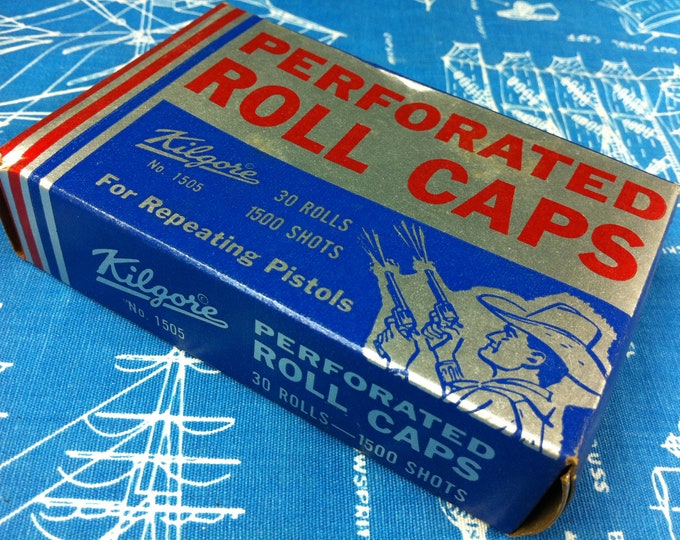 Vintage Kilgore Perforated Roll Caps for Repeating Pistols Unopened Box ...