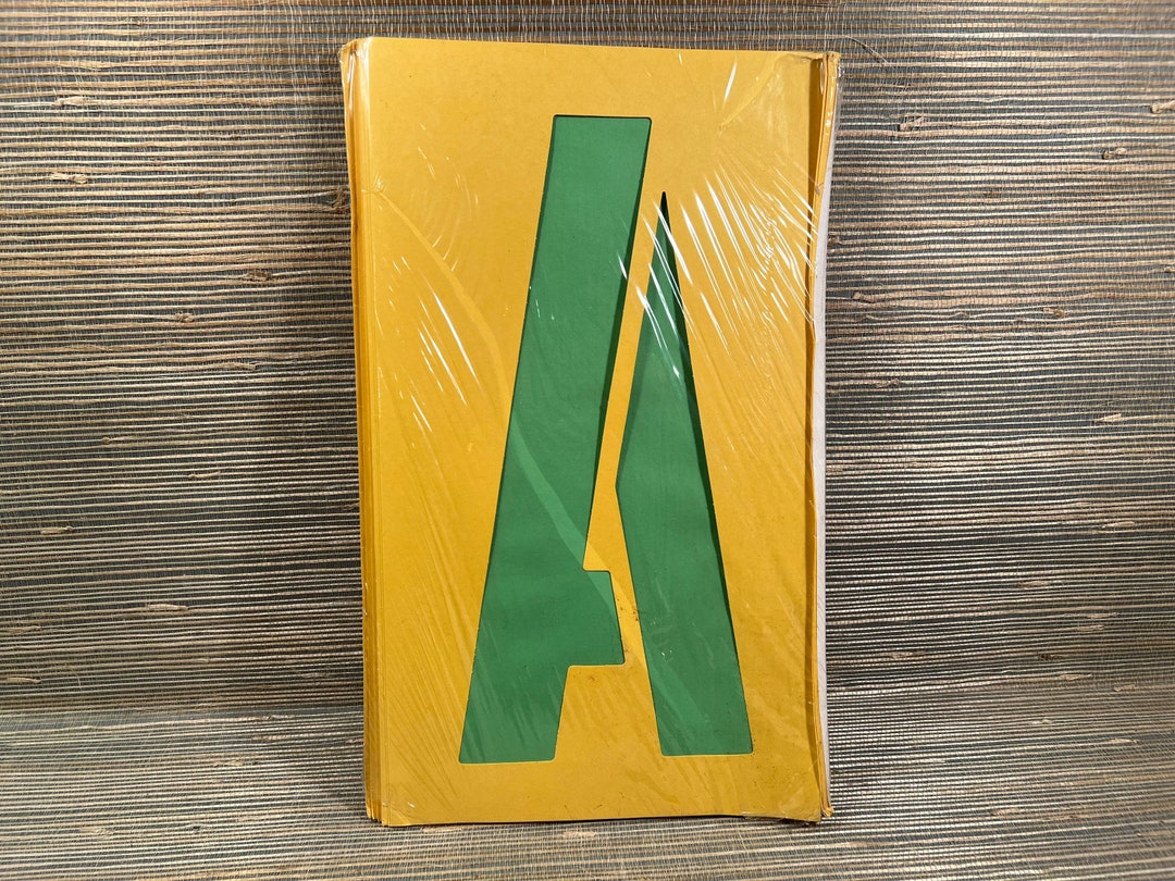 Vintage 12 Inch Alphabet Letter Stencils A-Z Period Comma Unopened ...