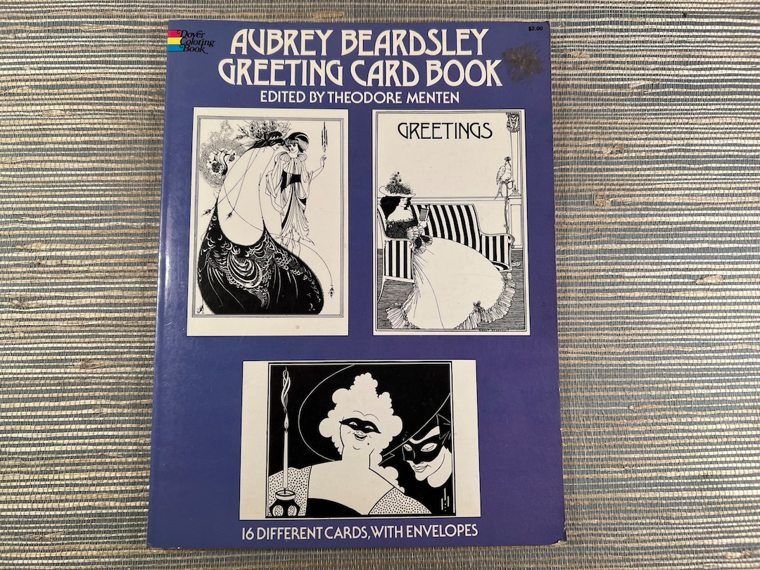 Aubrey Beardsley Greeting Card Book Vintage Book 1975 Dover ...