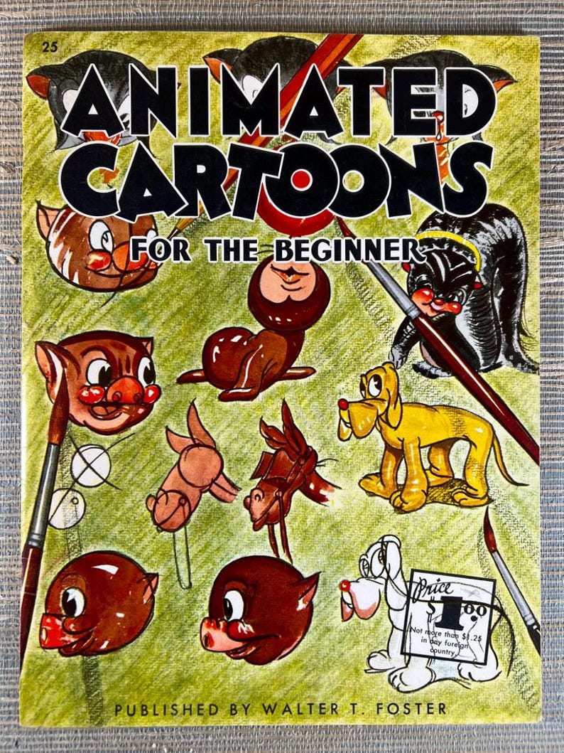 Animated Cartoons for the Beginner by Walter T Foster Vintage Book Art ...