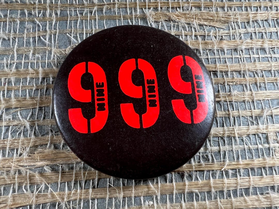 Vintage 999 Nine Nine Nine - 1.25 Inch Pinback Button - UK Punk Rock - Etsy