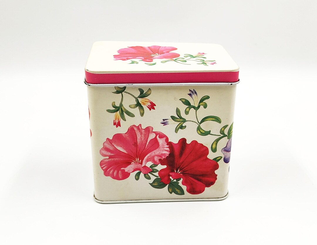 Vintage Litho Tin Box Flowers Design Made in England - Etsy