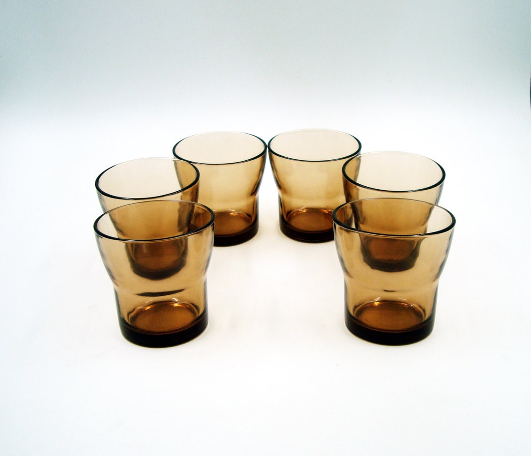 Vintage Brown Cups/glasses Set of Six Duralex France - Etsy