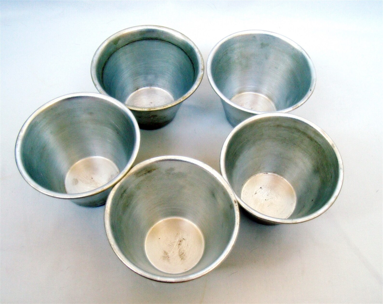Vintage Caramel Aluminum Cups Set of 5 Cups for Baking Custards Baking ...