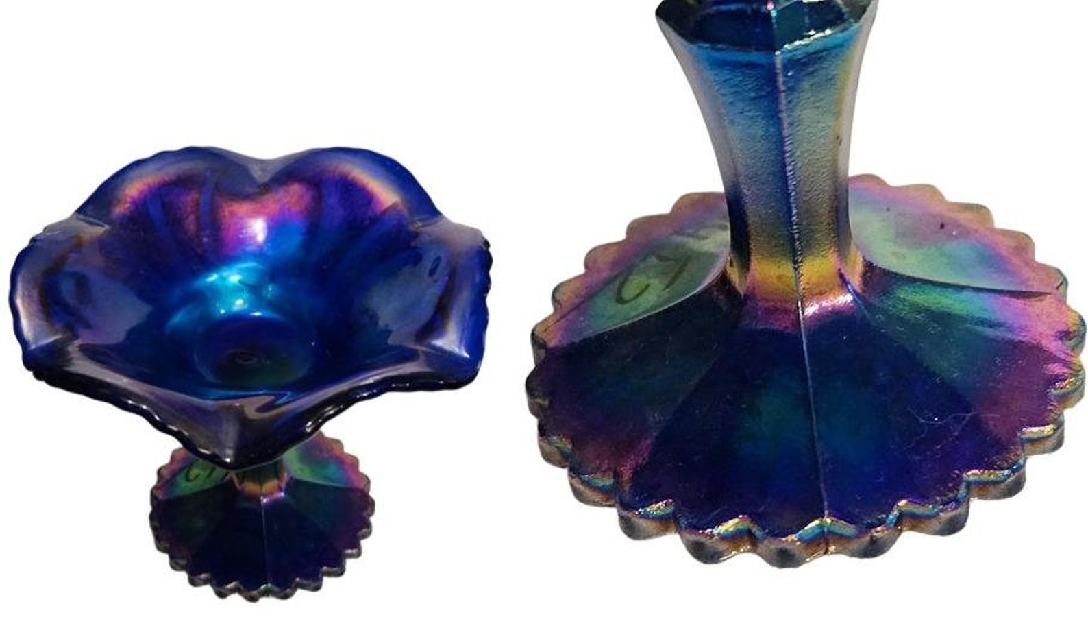 Vintage Imperial Marks Carnival Amethyst Violet Ruffled Candy Dish ...
