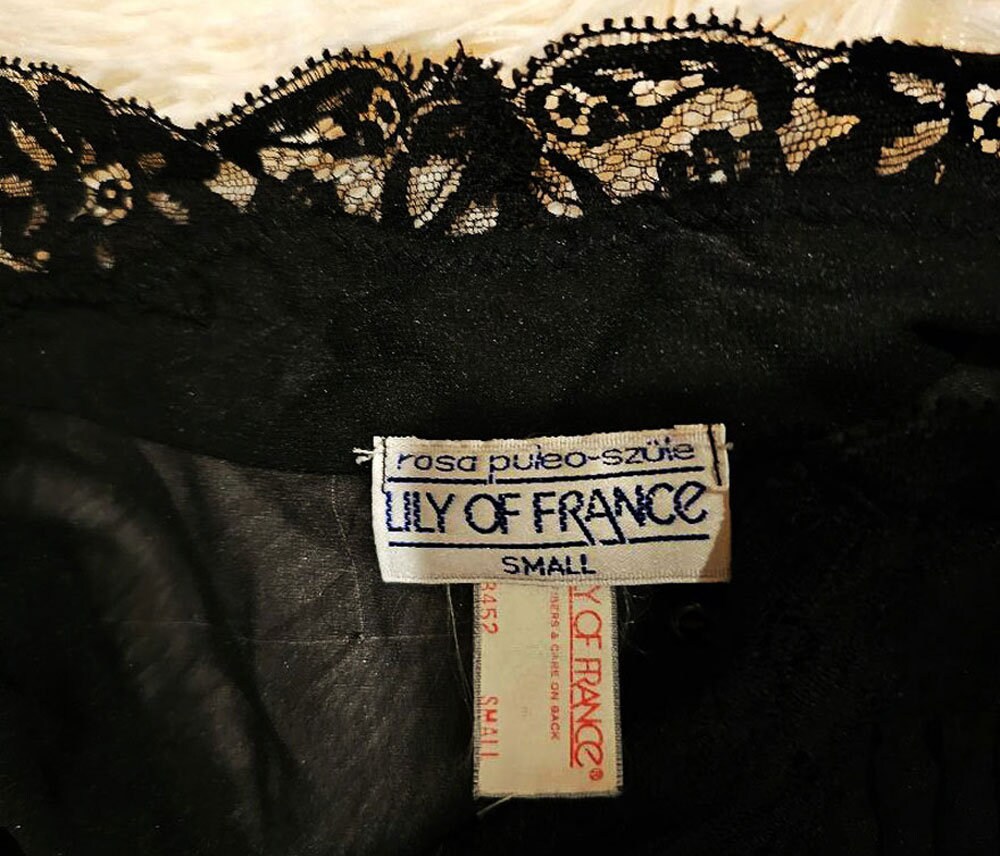 Vintage Rosa Puleo-szule Lily for Lily of France Black Pleated Semi ...