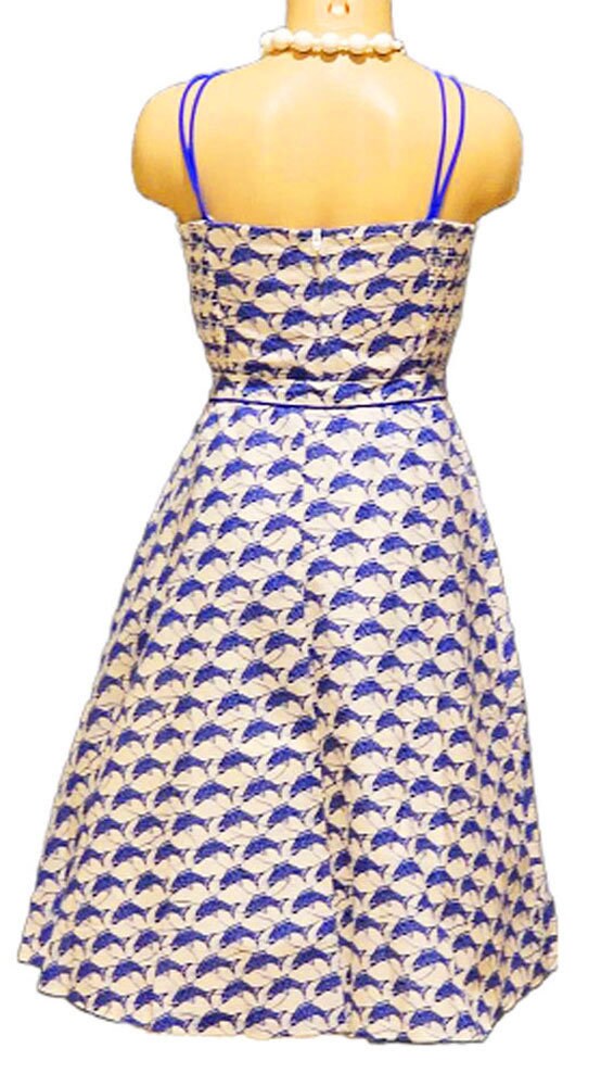 Vintage Elizabeth Stewart Blue Fish Boy Cut Suit Swimsuit Romper With ...