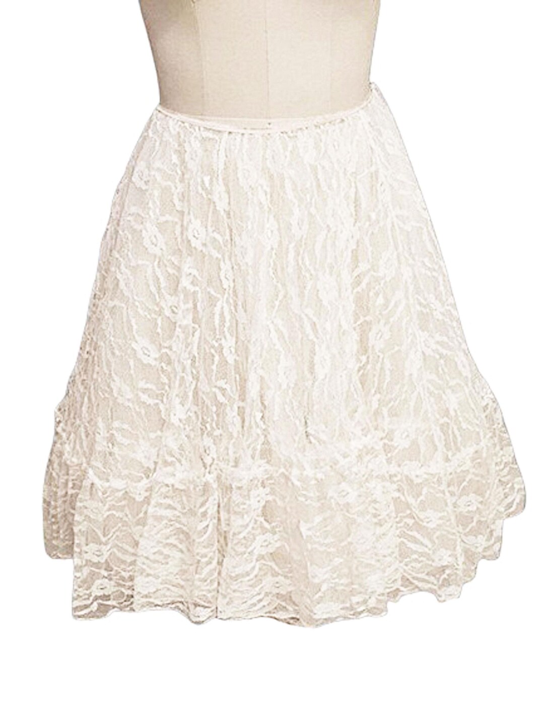 Vintage Lace Trim Crinoline - Angel White, Full Circle (waist Repair ...