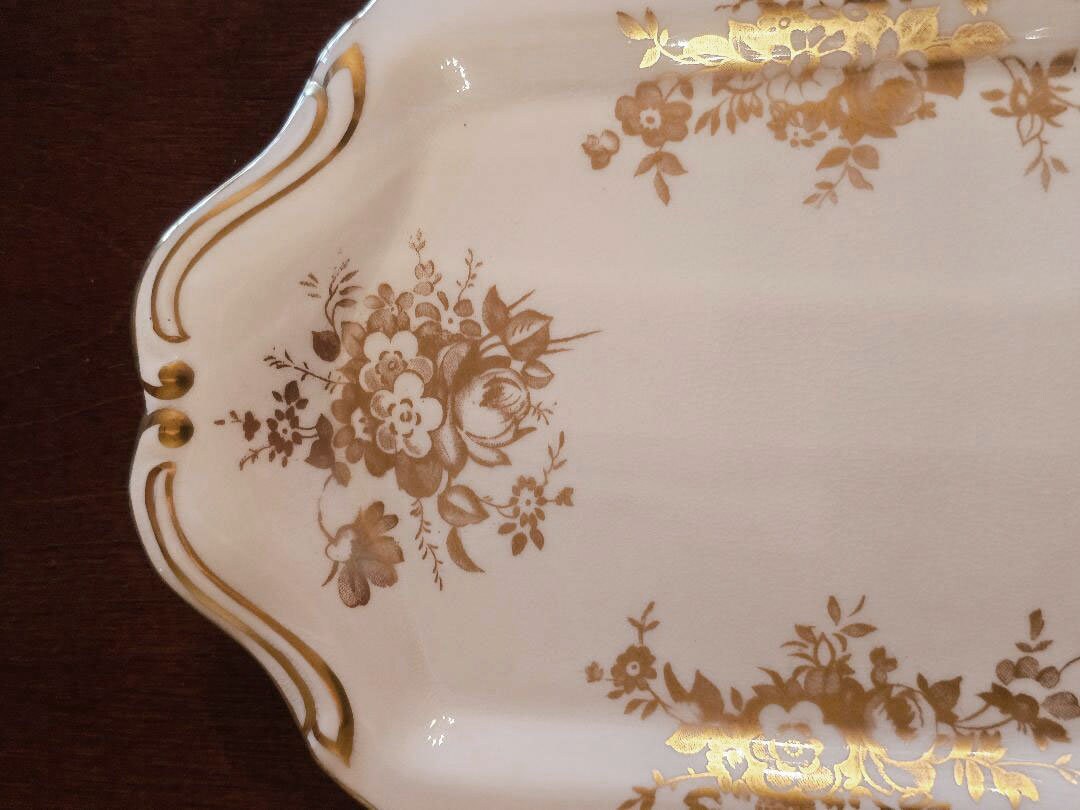 Vintage Small Hammersley Bone China England Gold Gilded Floral Titbit ...