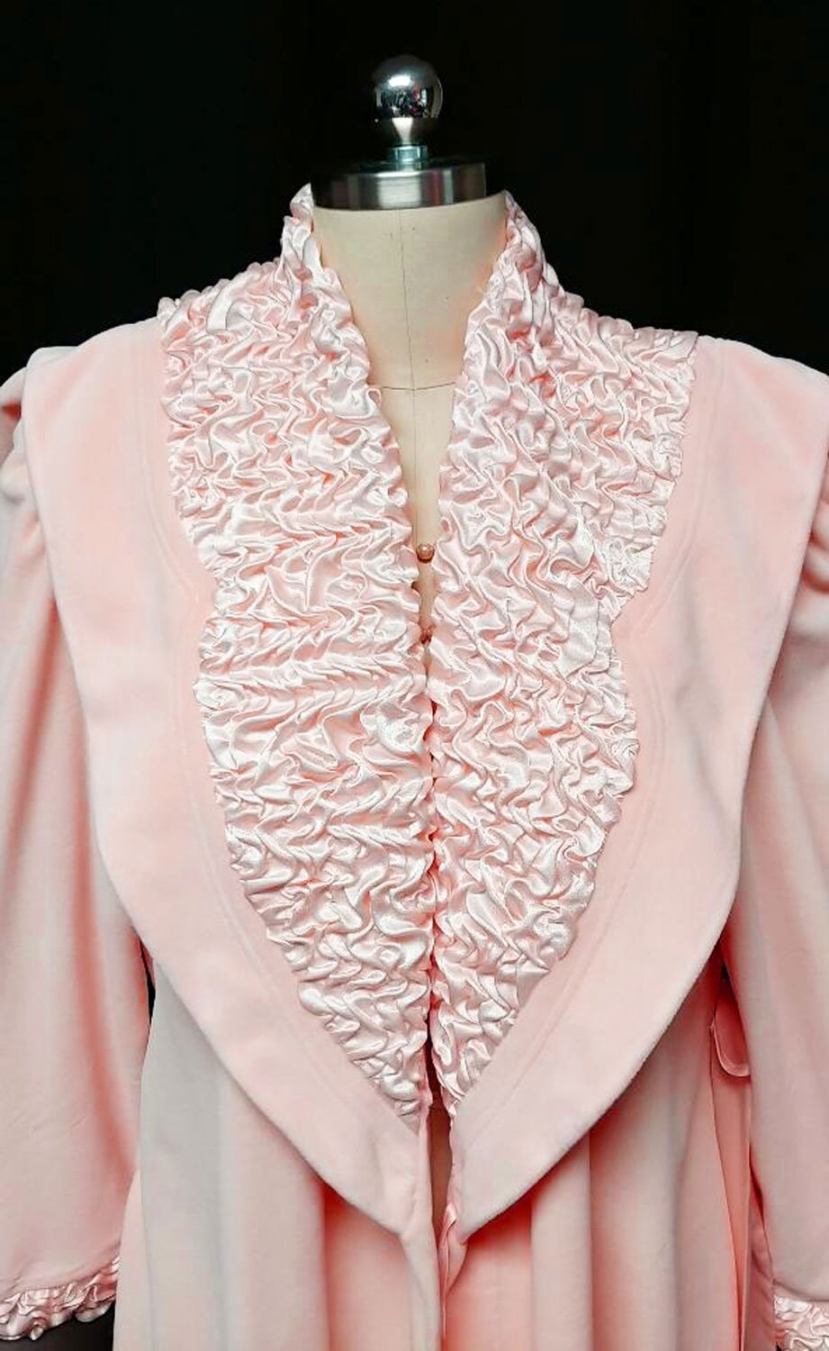 Made in ITALY NEW Old Stock 80s Satin & Velour Wrap Robe in Creamsicle ...