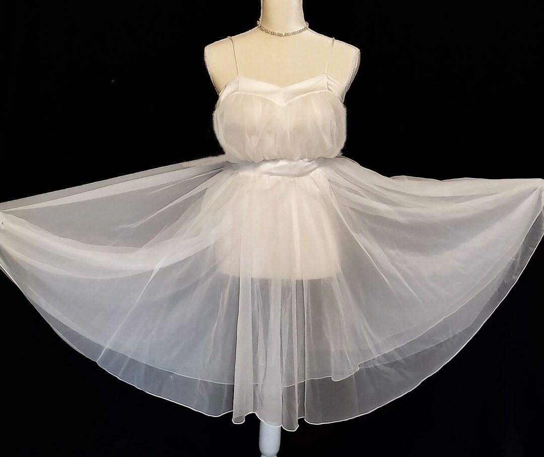 Vintage Henson Kickernick Chiffon Nightgown, Grecian Goddess Bridal ...