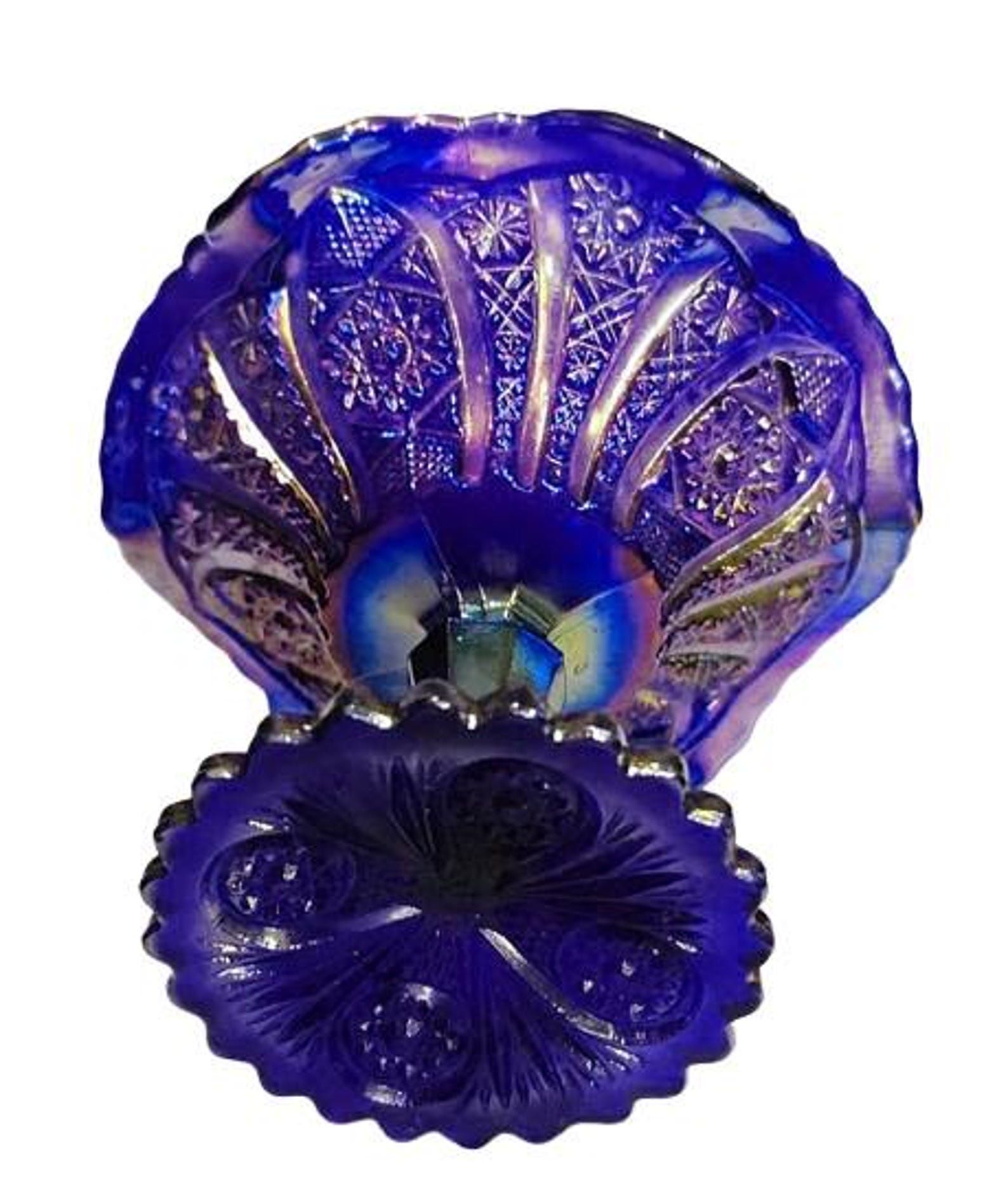Vintage Imperial Marks Carnival Amethyst Violet Ruffled Candy Dish ...