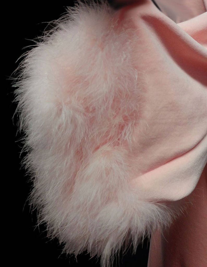 Vintage Saks Fifth Avenue Pink Marabou Velour Dressing Gown Robe - Etsy