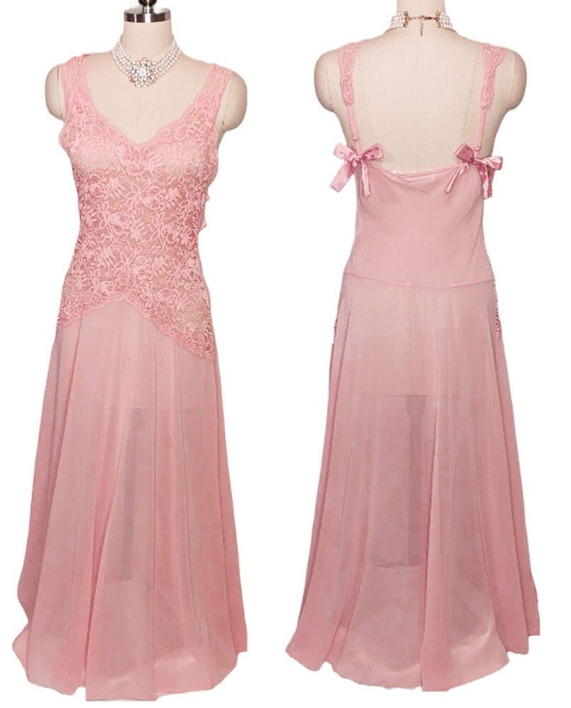 Vintage Victorias Secret Strawberry Ice Cream Lace Nightgown With Satin ...