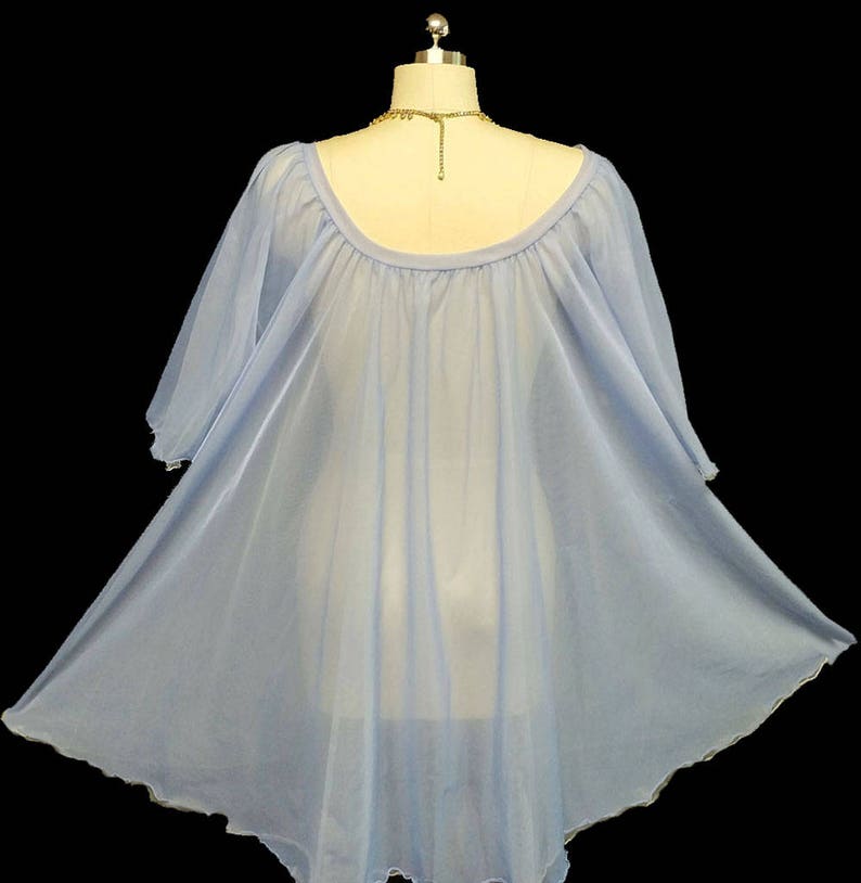 Vintage 50s Fredericks of Hollywood Sheer Double Nylon Peignoir W Rose ...