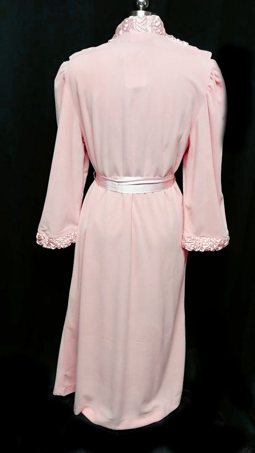 Made in ITALY NEW Old Stock 80s Satin & Velour Wrap Robe in Creamsicle ...