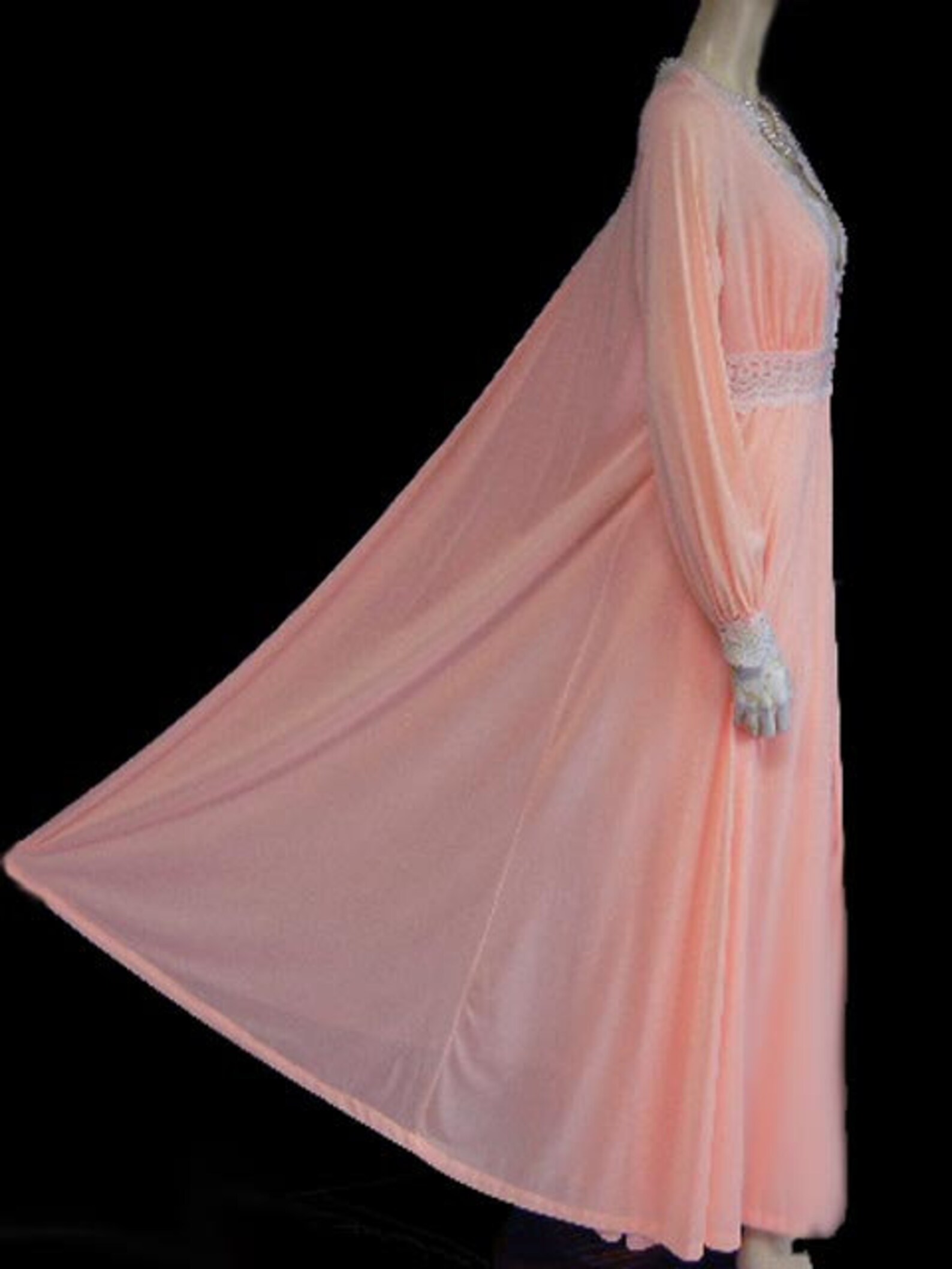 Vintage Olga Bridal Lace Peach Peignoir Nightgown Peaches N Dreams - Etsy