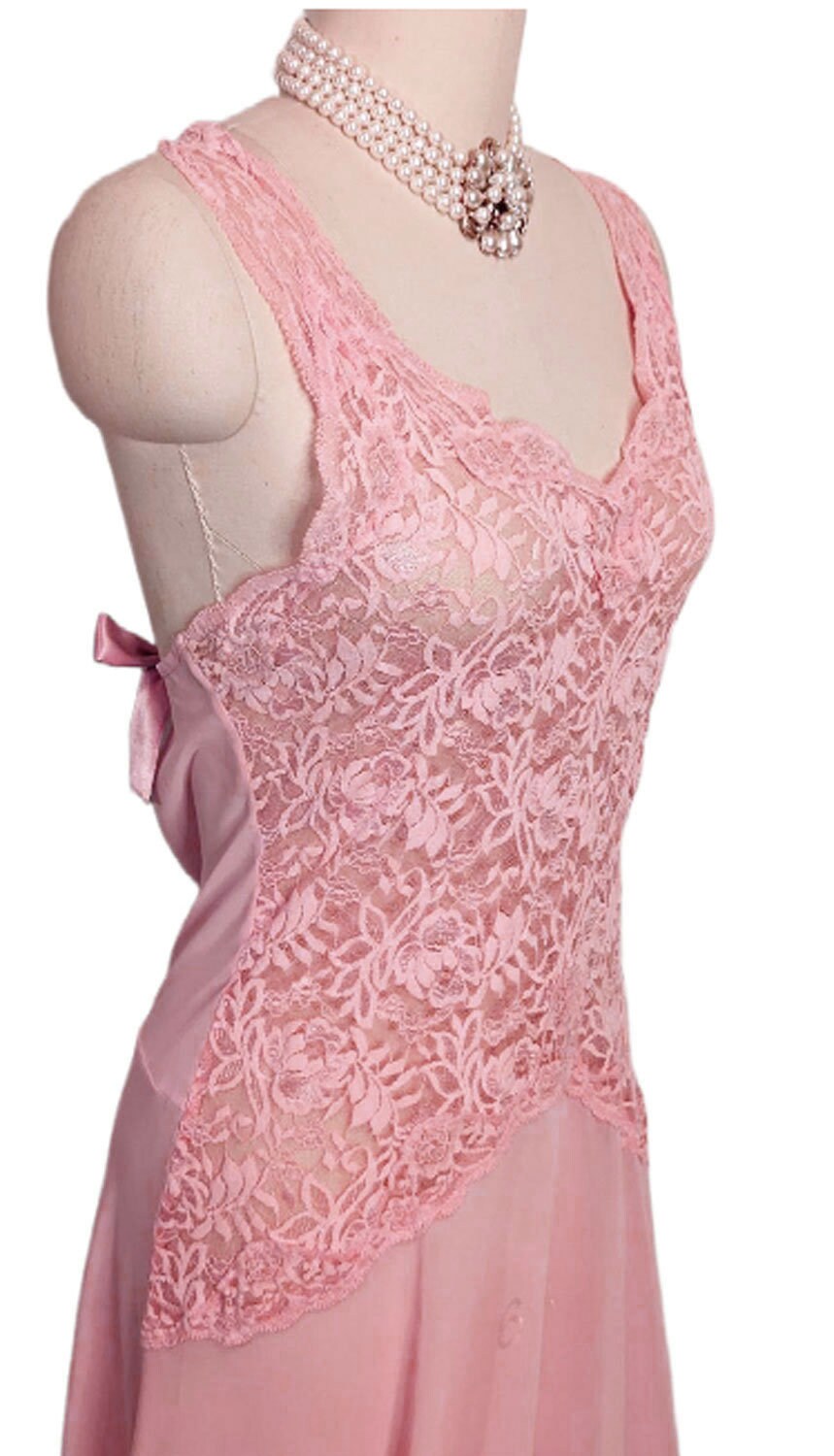 Vintage Victorias Secret Strawberry Ice Cream Lace Nightgown With Satin ...