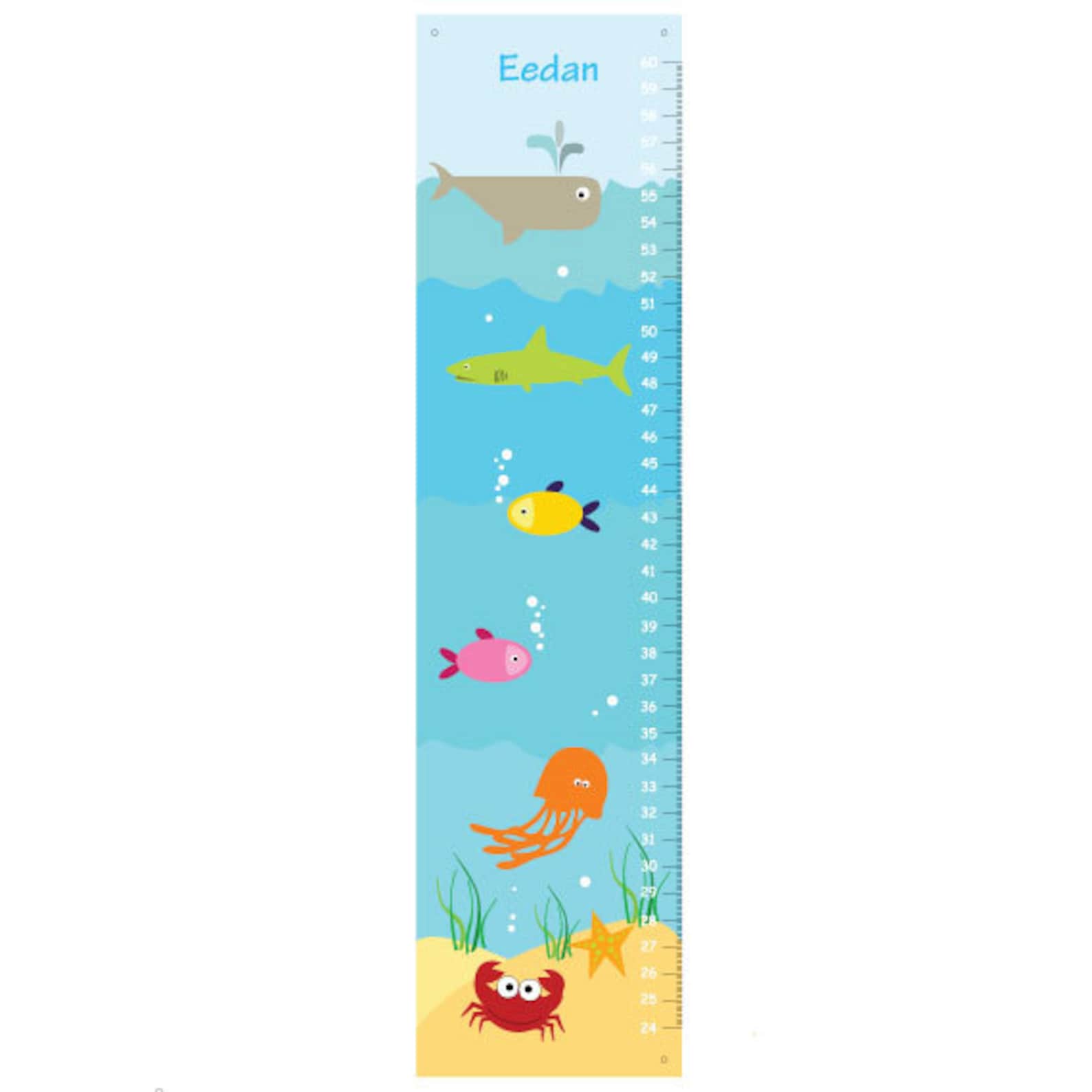 Sea Creatures Personalized GROWTH CHART for Children - Etsy