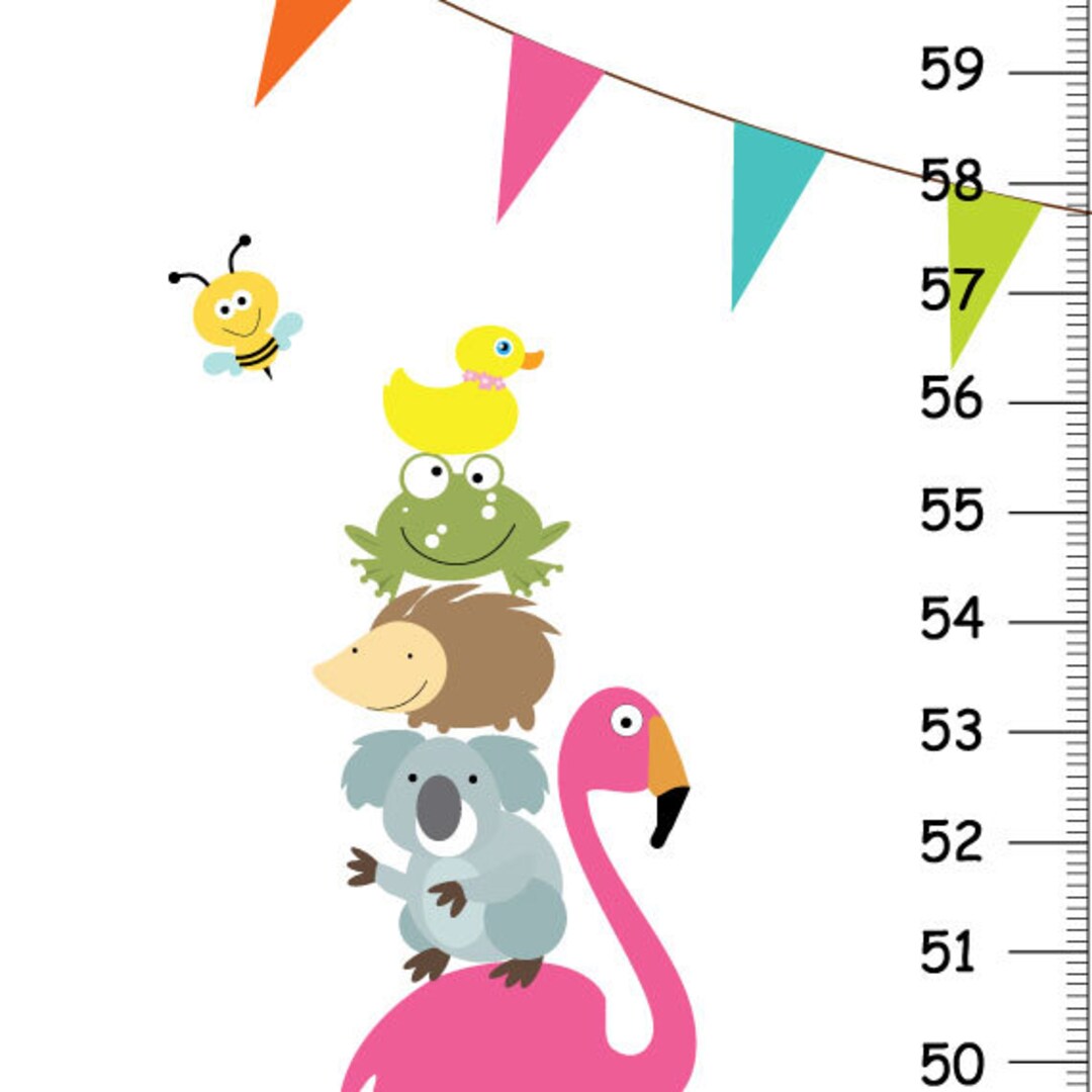 Personalized Zoo Animals Canvas Growth Chart - Etsy