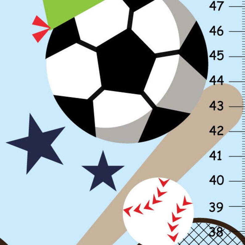 Personalized Boy Sport Growth Charts Blue - Etsy