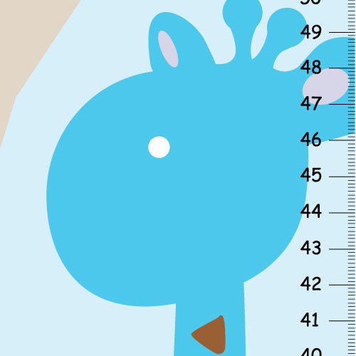 Children Canvas Boy Growth Charts Blue Giraffe - Etsy