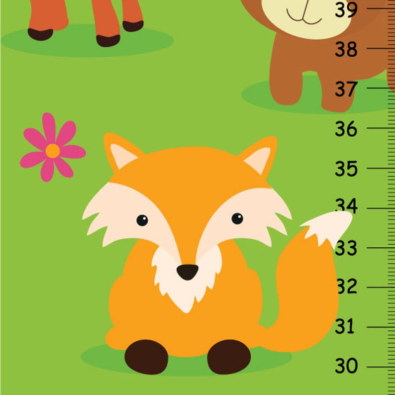 Personalized Woodland Friends Canvas Growth Chart - Etsy