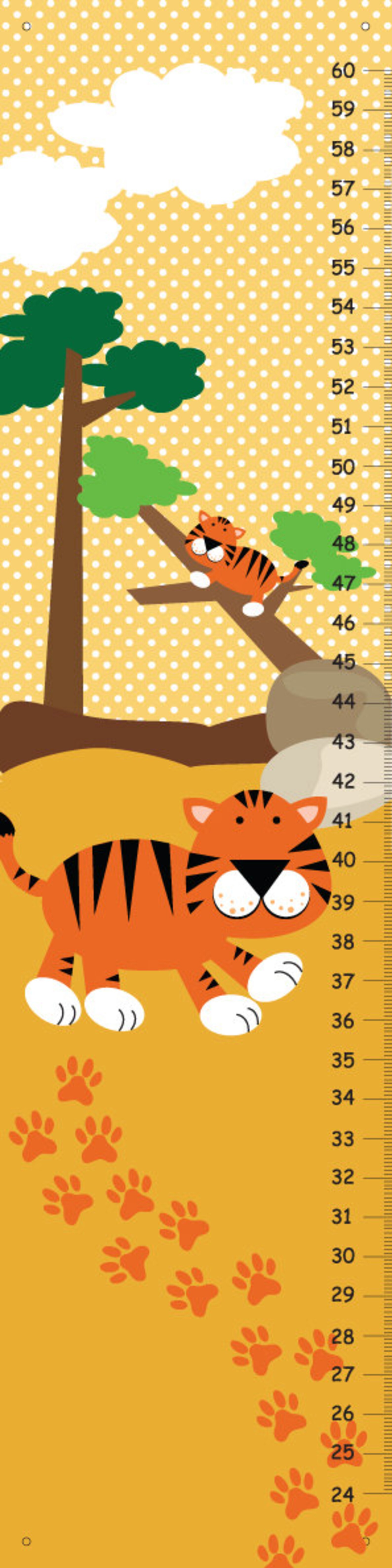 Canvas Boys Height Charts With Tigers - Etsy