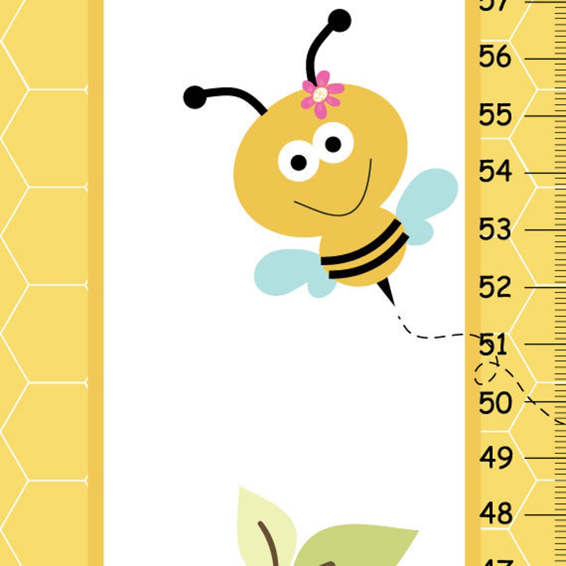 Personalized Bumble Bee Critters Canvas Growth Chart - Etsy