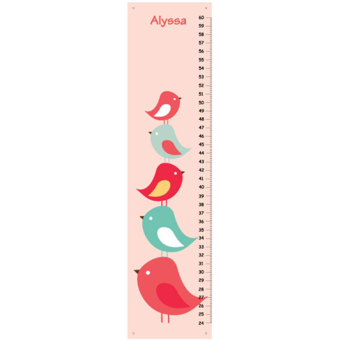 Birds Growth Chart Kids Nursery Wall Decor Baby Room Decor - Etsy