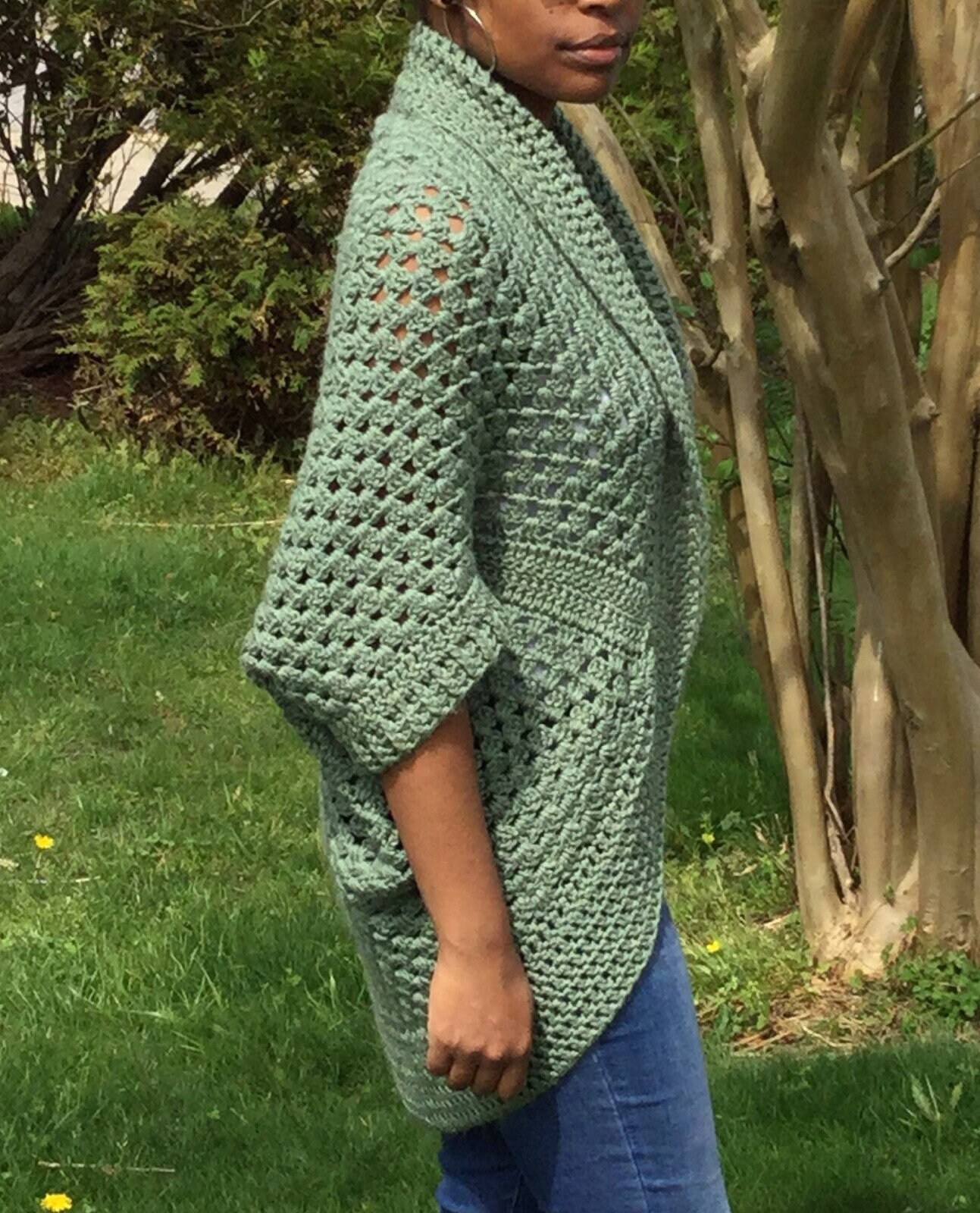 Cocoon Cardigan Sweater - Crochet Granny Square Cardigan Sweater - Etsy