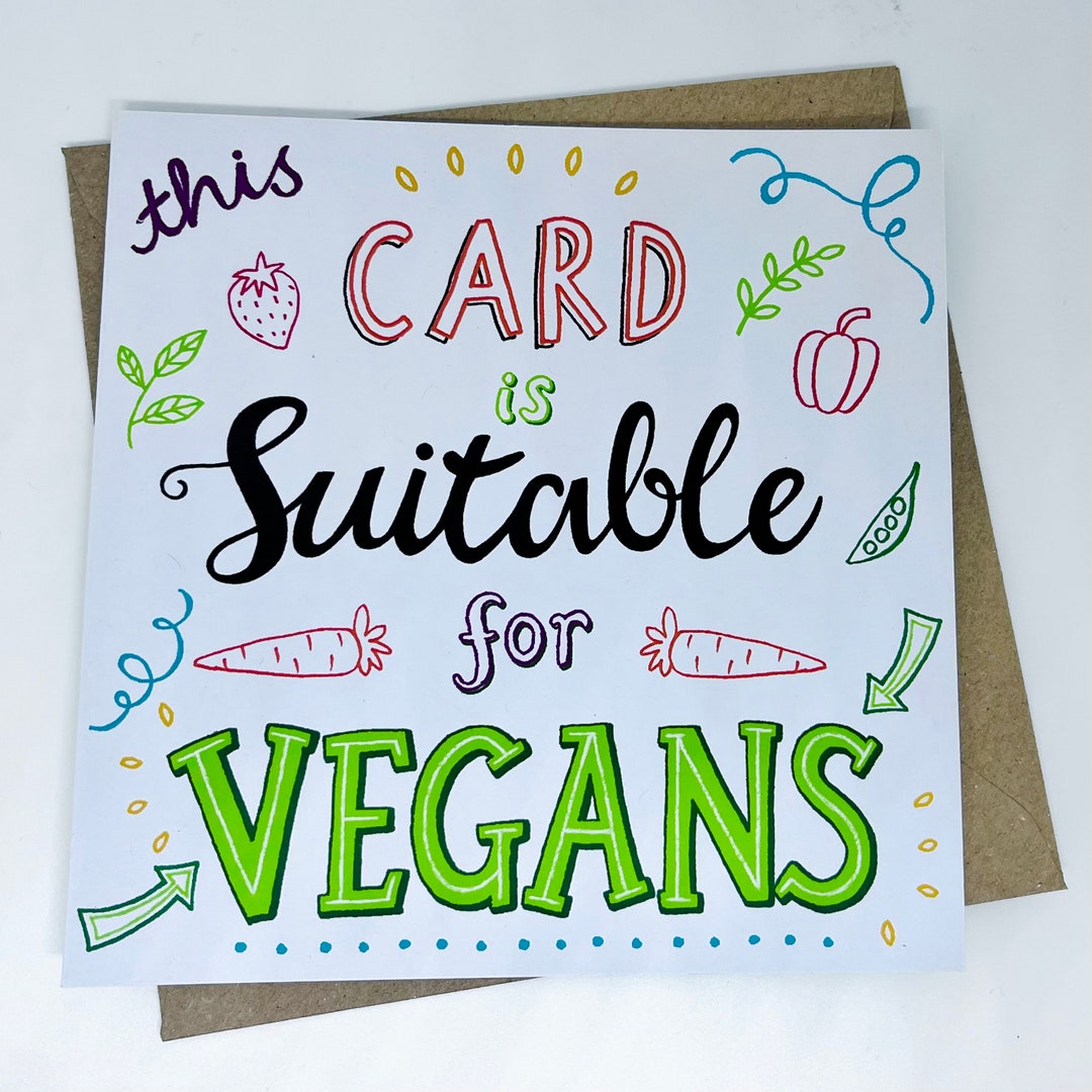 This Card is Suitable for Vegans - Vegan Blank Card - Eco Friendly ...