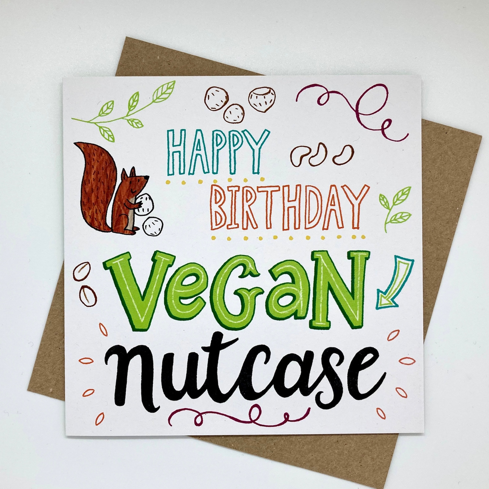 Vegan Nutcase Happy Birthday Card Vegan Birthday card Eco | Etsy