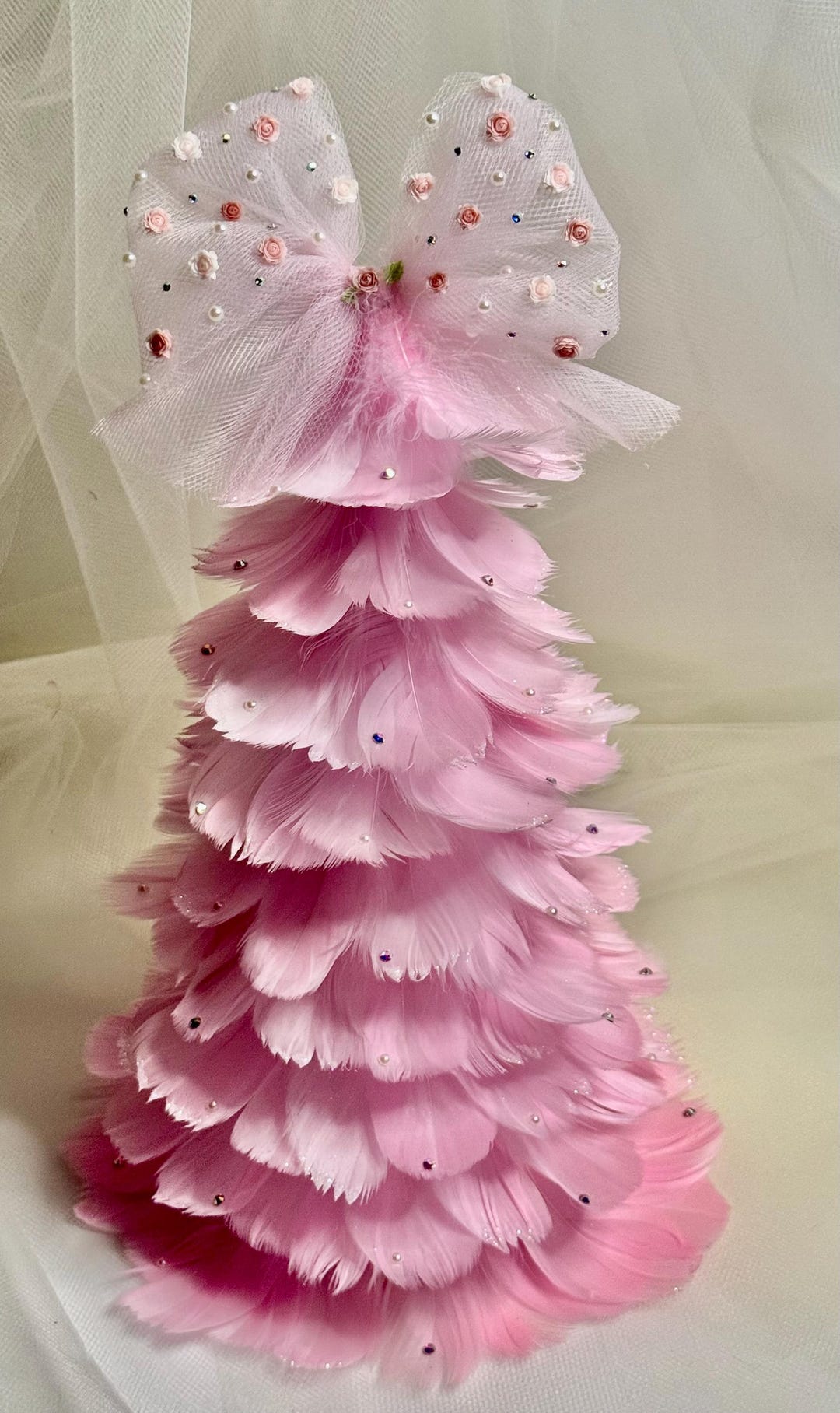 Pretty in Pink Feather Christmas Tree - Etsy