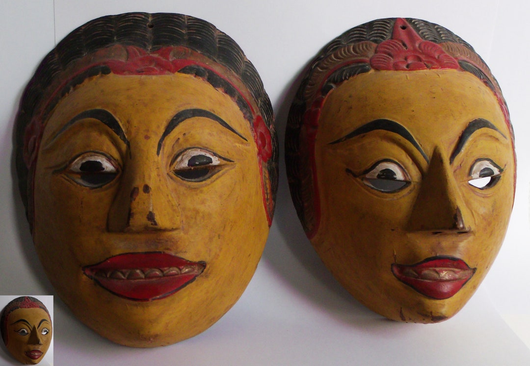 Topeng Couple Madura Indonesia Java, Javanese Indonesian Traditional ...
